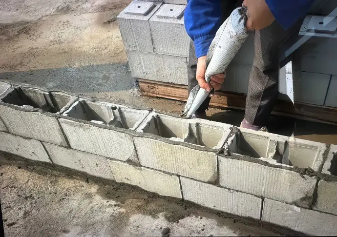 Easy Installation with V-Lite Foam Concrete Blocks